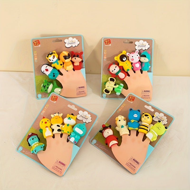 Cartoon Animals Finger Puppets Finger Toys Children's Toys PVC Finger ...
