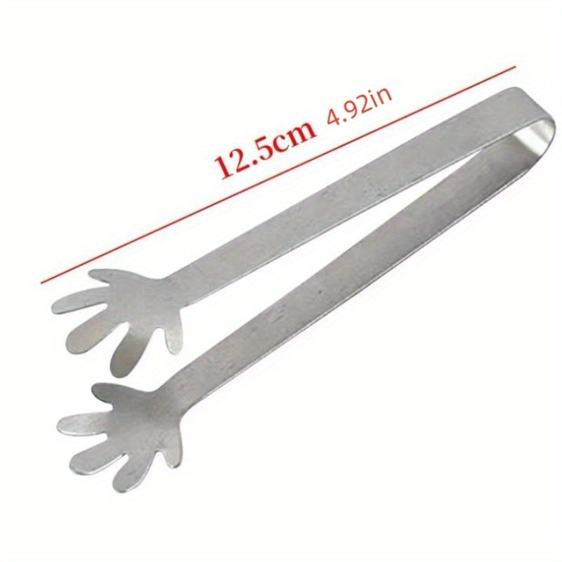 Stainless Steel Palm Leaf Heart Shaped Ice Tong Bar Coffee Milk Tea ...