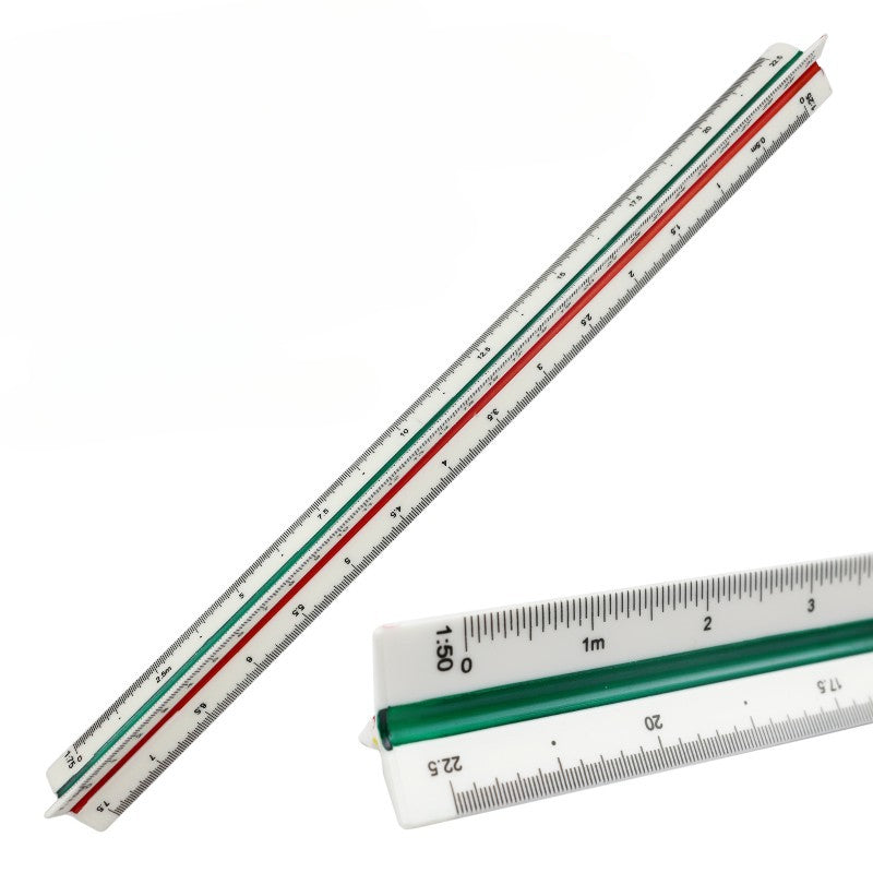 Colorful Aluminum Triangular Scale Ruler 1 20 1 125 Metal Drafting Tool ...