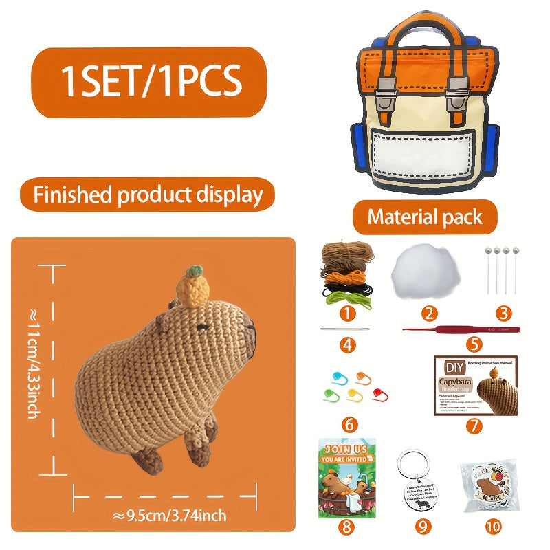 Capybara Crochet Kit for Adults - Christmas Gift, Beginner Craft Set ...
