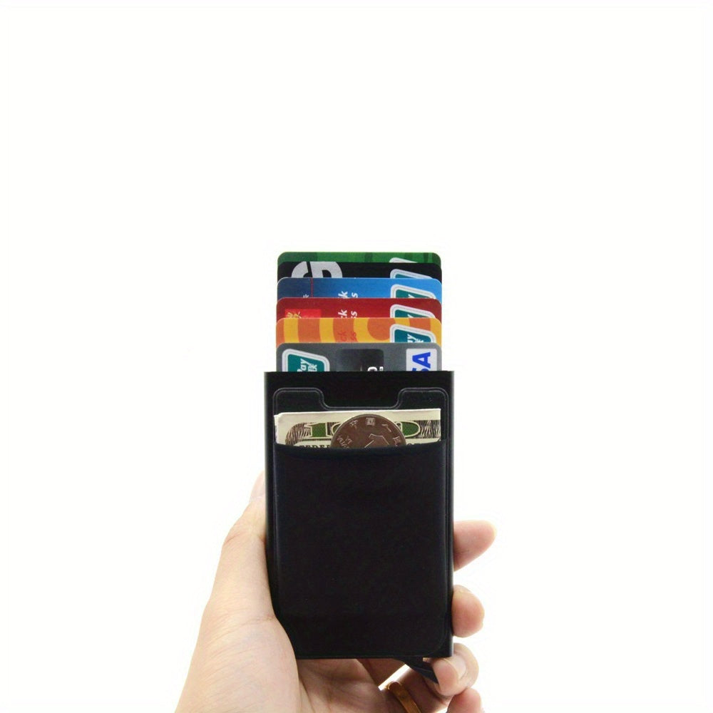 RFID Metal Card Holder Leather Coin Card Holder – CRAZE