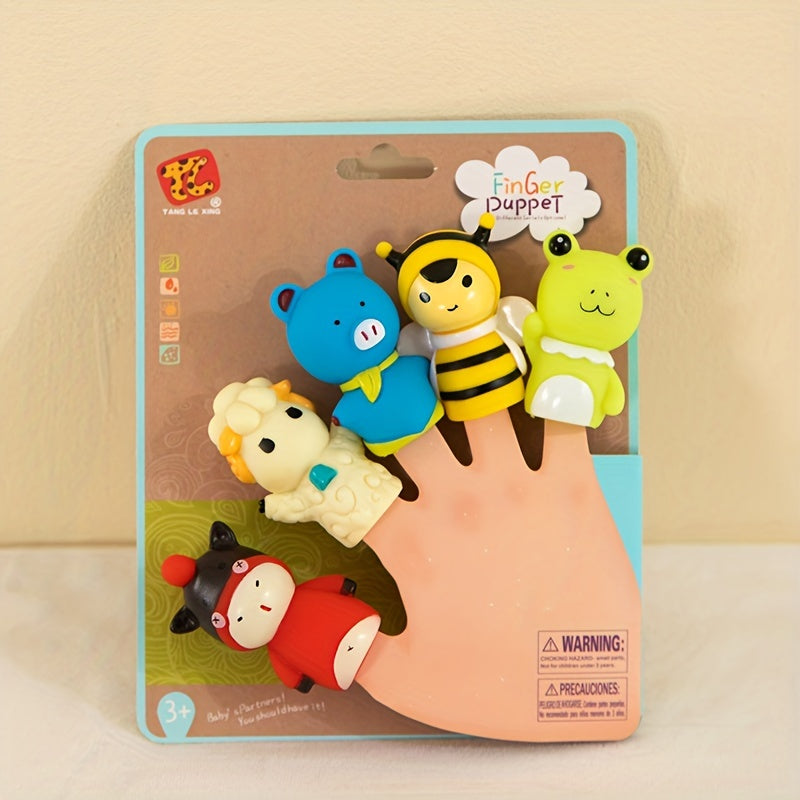 Cartoon Animals Finger Puppets Finger Toys Children's Toys PVC Finger ...