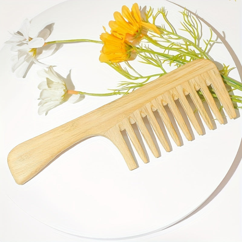 Wooden Hair Comb Wide Tooth Hair Brush Anti Static Hairdressing Comb ...