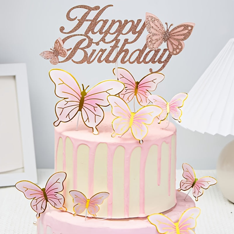 Rose Golden Happy Birthday Cake Topper – CRAZE