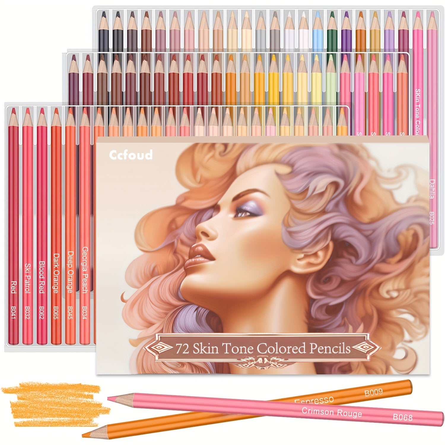 Skin Tone Colored Pencil Drawing Set 72 Colors – CRAZE