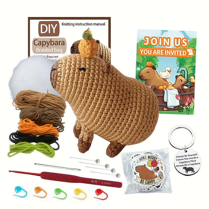 Capybara Crochet Kit for Adults - Christmas Gift, Beginner Craft Set ...