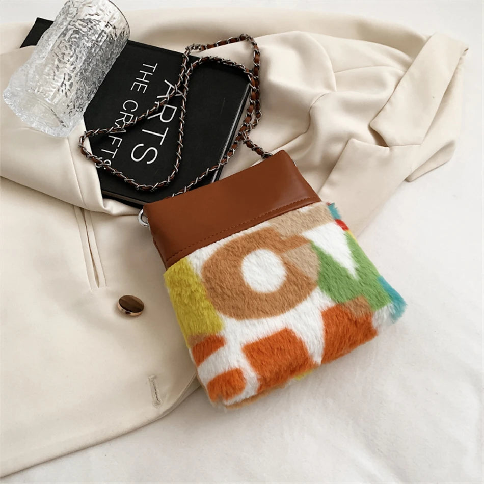 Faux Fur Shoulder Crossbody Bag Winter Lady Phone Wallet – CRAZE