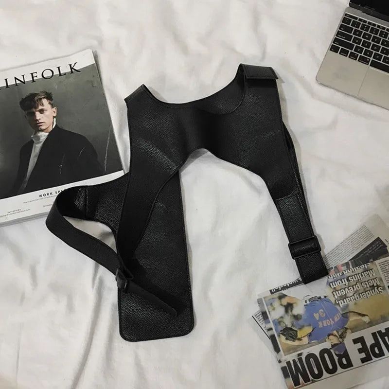 Harajuku Rock Chest Rig Bags Tactical Chest Pack PU Vest Bag – CRAZE