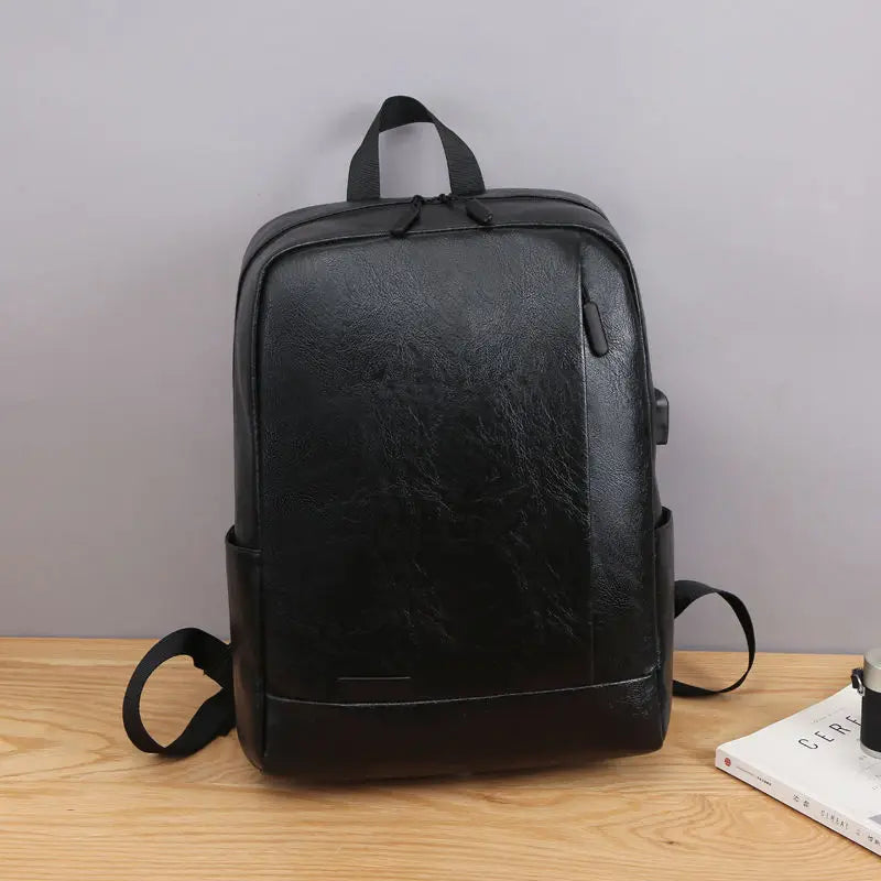 Leather Backpack Laptop Bag Slim Unisex Ultralight Backpack – CRAZE
