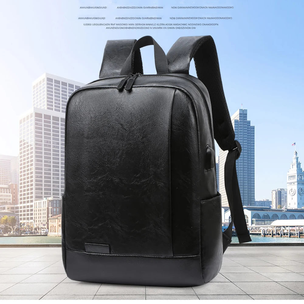 Leather Backpack Laptop Bag Slim Unisex Ultralight Backpack – CRAZE