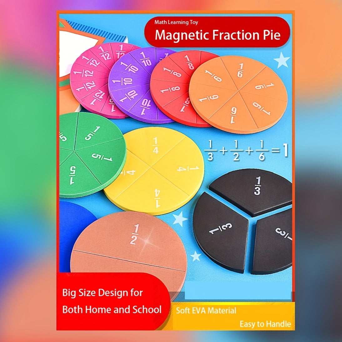 Colorful Magnetic Fraction Pie Math Learning Tool – CRAZE