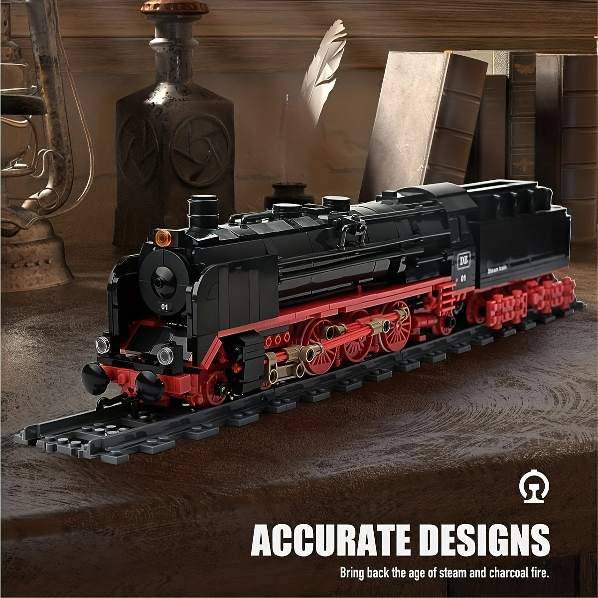 BR01 Steam Train Building Kit & Engineering Toy Collectible Locomotive ...