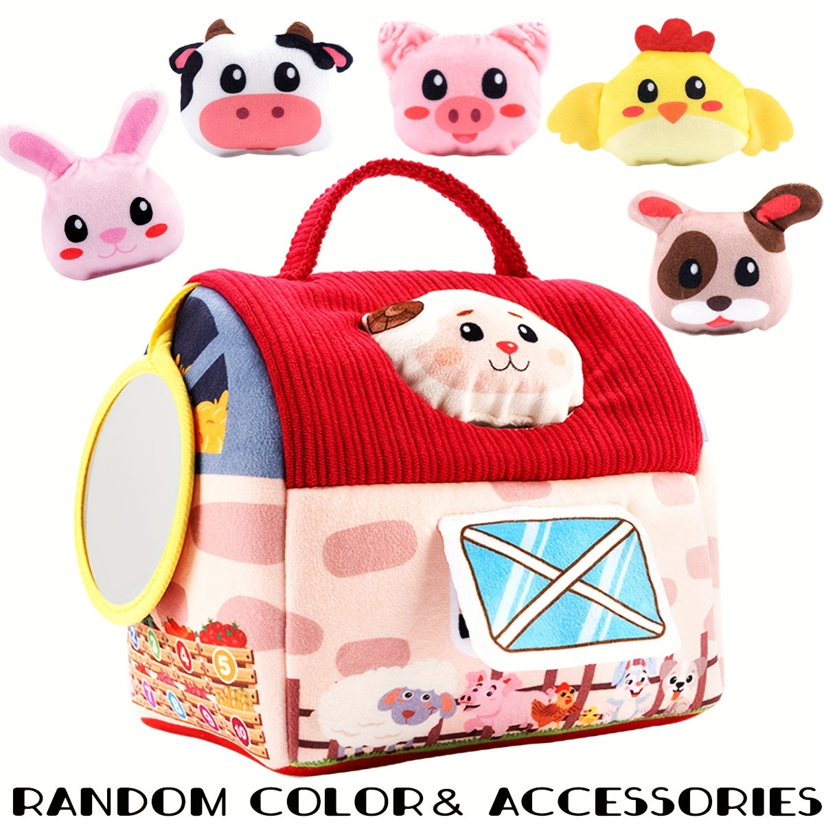 Interactive Surprise Barn Toy with Stuffed Farm Animals & Sensory Balls ...
