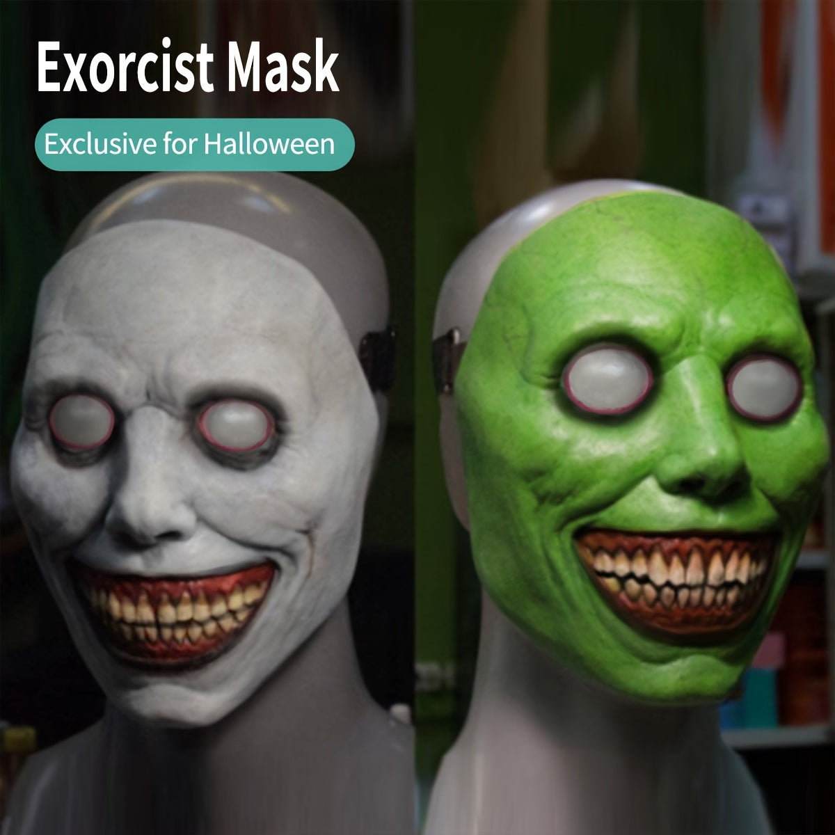 Halloween Horror Exorcist Demon Mask Scare Ghost Dress Up Latex Mask ...