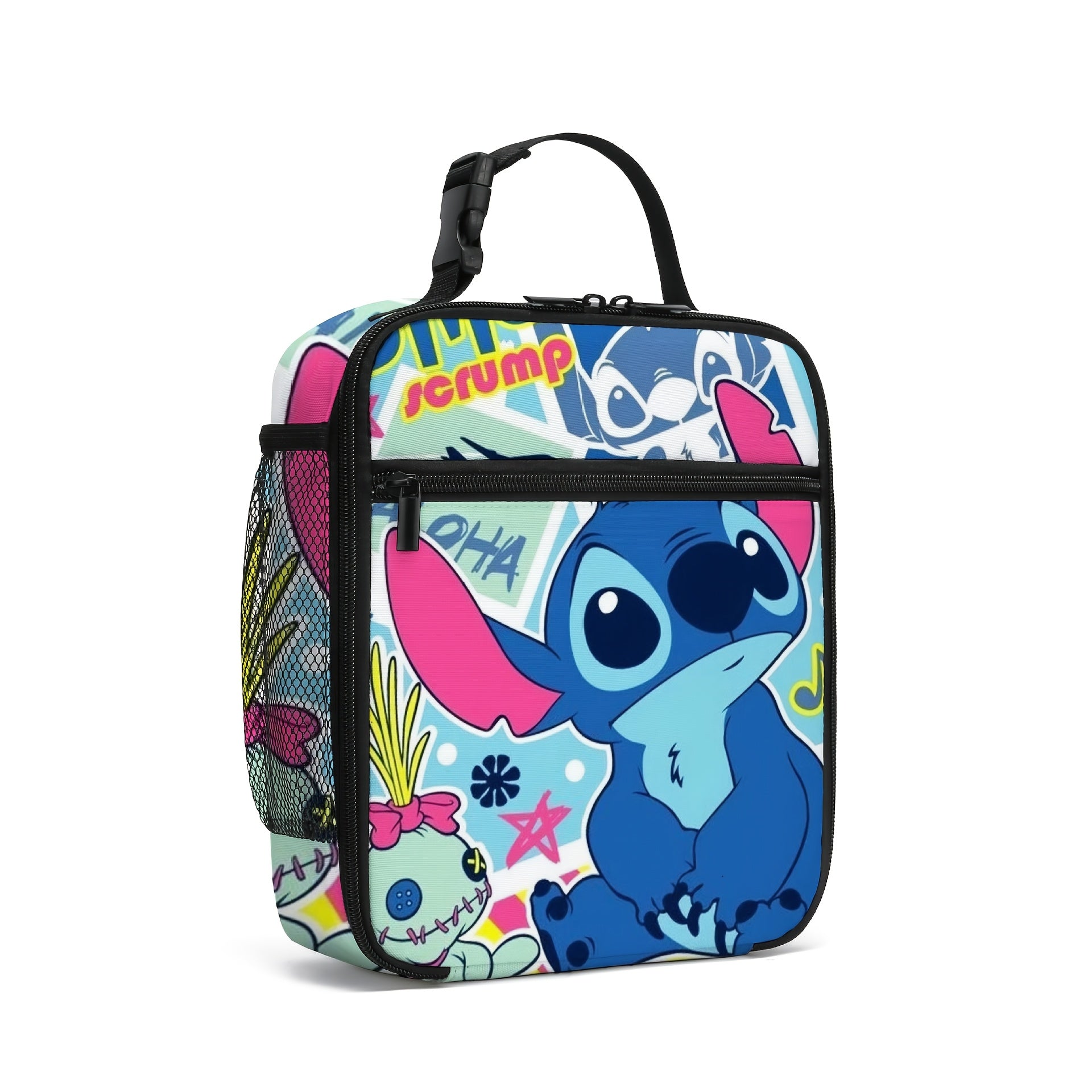 Stitch Insulated Lunch Bag - Portable Lunch Box for School Work Picnics ...