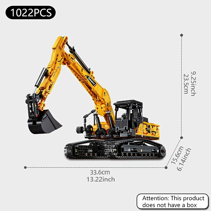 Excavator Building Blocks Set DIY Construction Toy Educational Assembly ...
