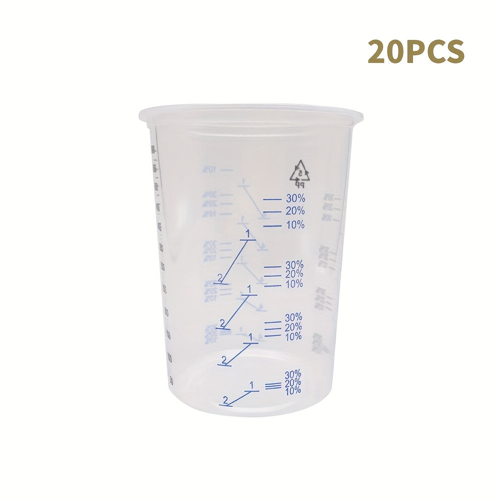 Disposable Measuring Cups 20 oz Clear Plastic Graduated Cup Epoxy Resin ...