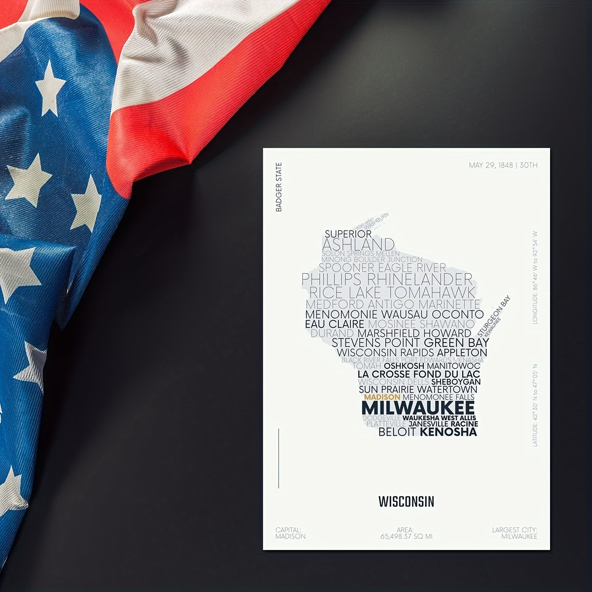 Wisconsin Letter Map Sticker - Kids Modern Font Art – CRAZE