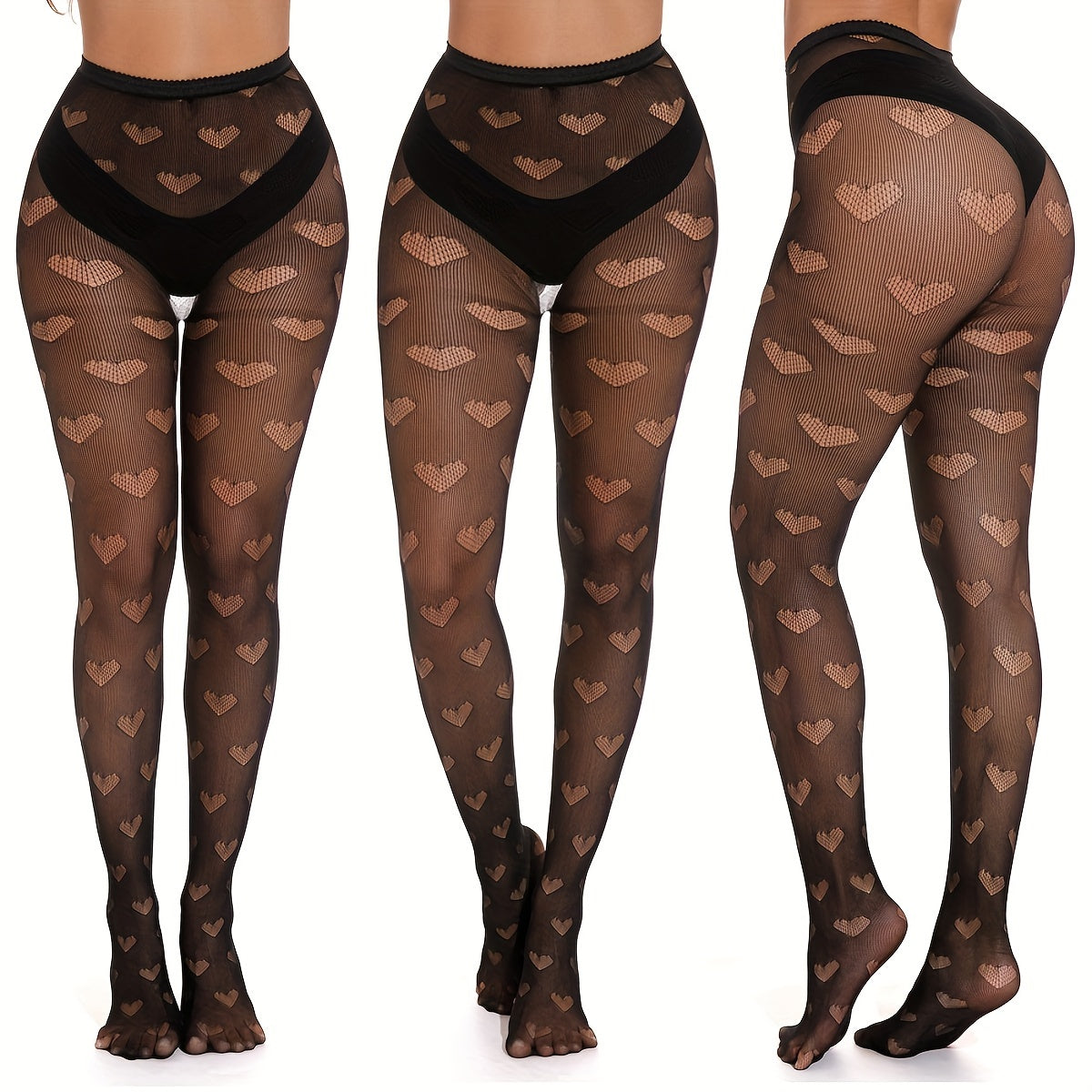 Heart Fishnet Tights High Waist Stockings – CRAZE