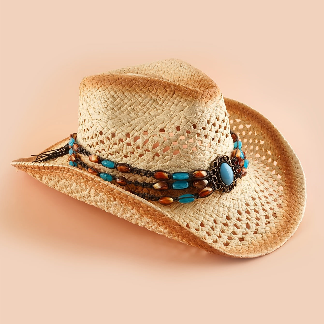 Western Cowboy Straw Hat Boho Beach Hat – CRAZE