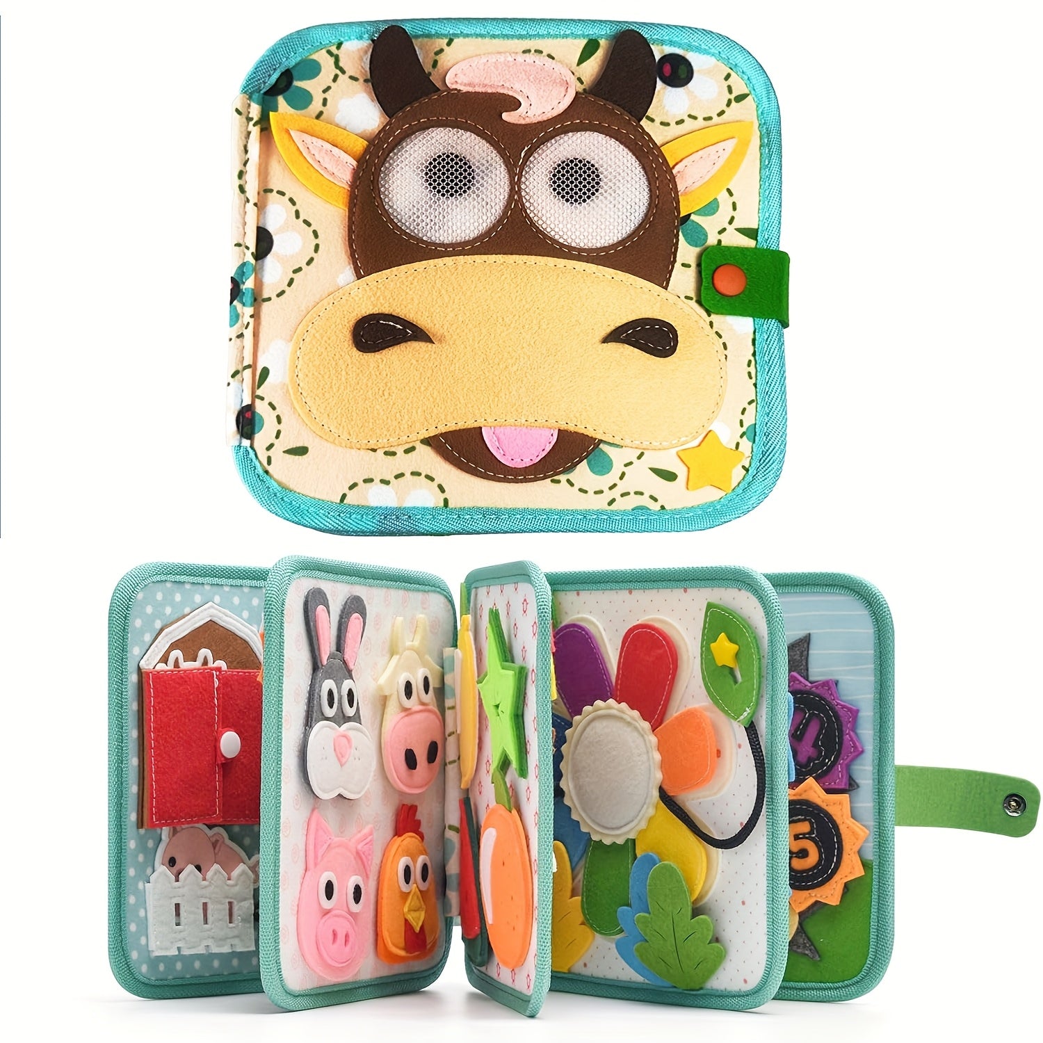 AMIBOX Interactive Farm Animals & Fruits Educational Storybook Quiet ...
