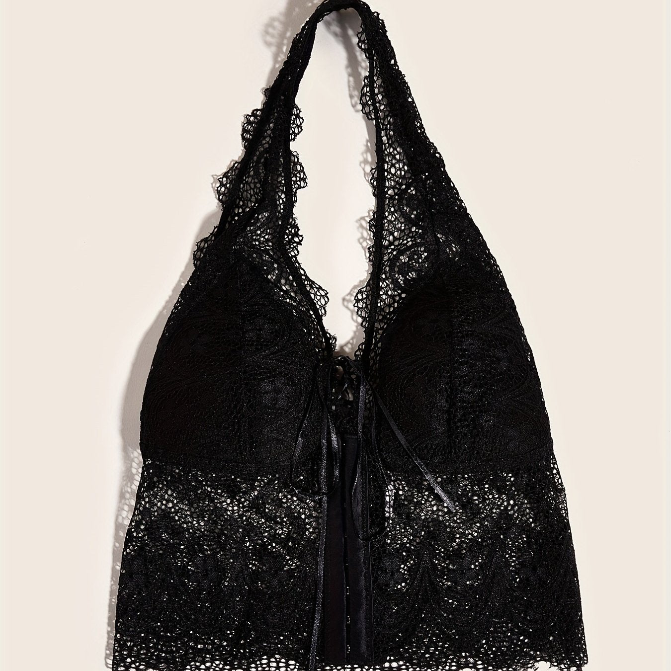 Floral Lace Halter Bra Wireless Lingerie – CRAZE