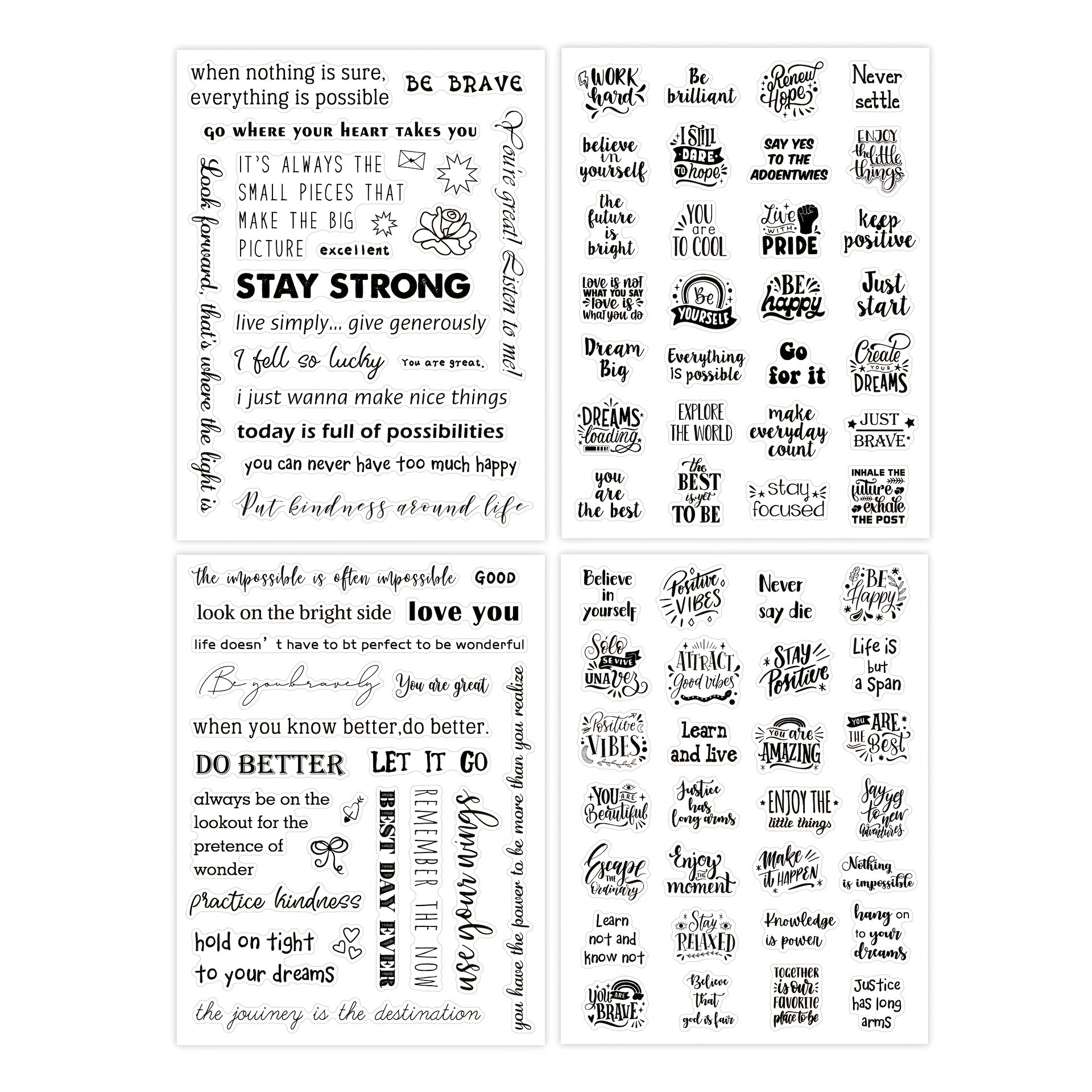 Motivational Quote Sticker Sheet - Transparent Single Sheet – CRAZE
